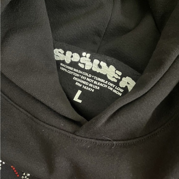 Sp5der | Sweaters | Sp5der Hoodie With Rhinestone Spider Design Black ...